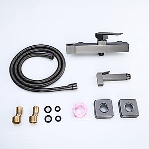Bidet Sprayer Kit for Toilet Grey Hot and Cold Toilet Shower Spray Mixer Set Single Handle Single Function Bathroom Toilet Bidet Mixer Spray Kit,Copper Sprayer -B