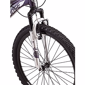 Mongoose Flatrock 21-Speed Hardtail Mountain Bike, 26-Inch Wheels, for Men and Women, Front Suspension, 16-Inch Lightweight Aluminum Frame, Purple