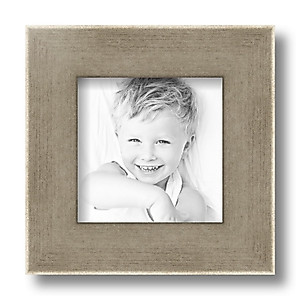 ArtToFrames 6x6 Inch Gold Picture Frame, This 2.00 Inch Custom MDF Poster Frame is Muted Prosecco Gold - Comes with Foam Backing 3/16 inch and Regular Glass (FBPLBW74-1622-6x6)