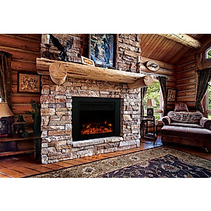 AA Warehousing FP Electric Fireplace Insert, Large, Black