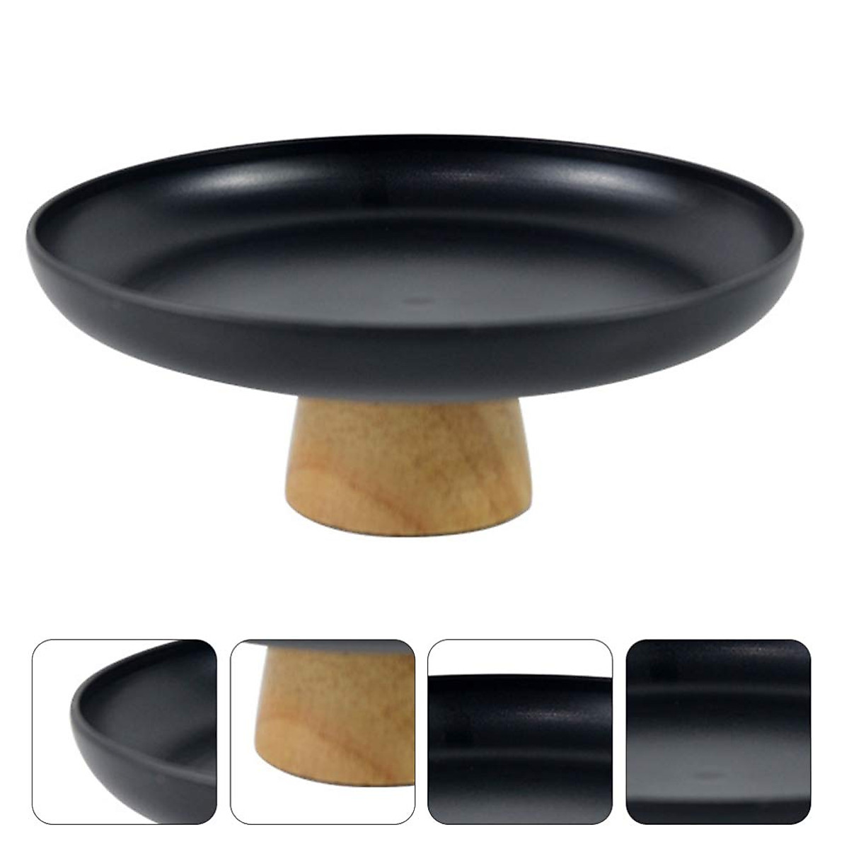 Beaupretty Round Coffee Table Tray 1pc Cosmetic Storage Tray Finishing Tray Bamboo Small Item Earring Tray