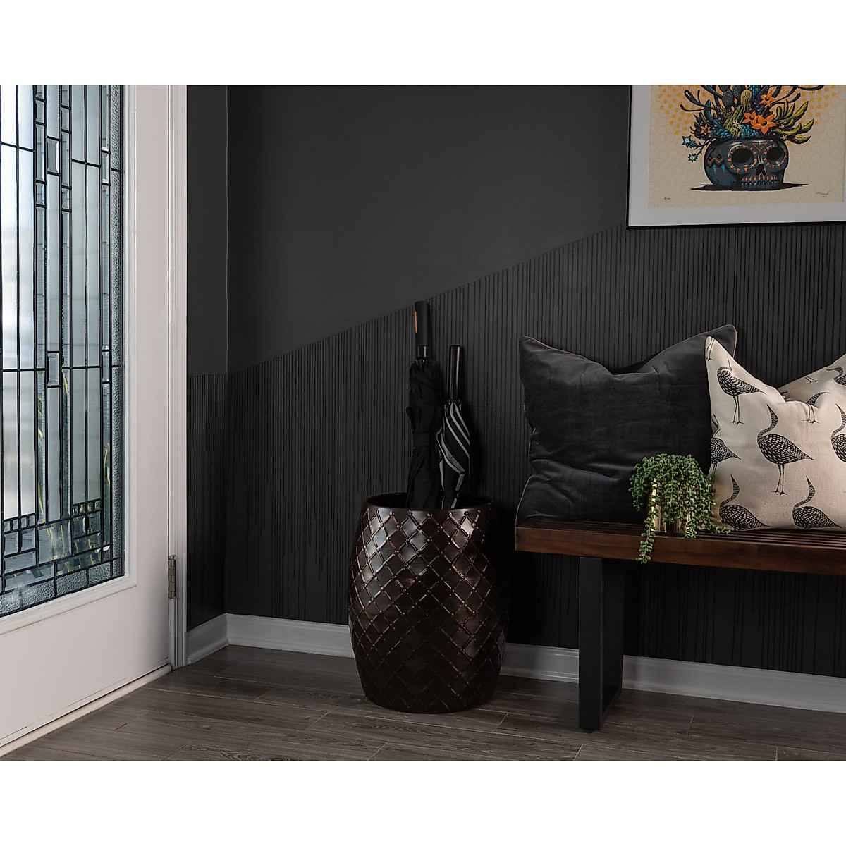 Balkene Home 63261 Patio Sense Braga Metal Stool Table Truly Crossfunctional Planter Sense End Table Stool Living Room Bedroom Side Sofa Table Modern Decor - Antique Bronze Finish