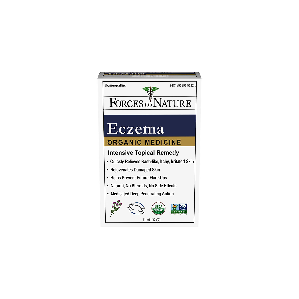 Forces of Nature Eczema Control, Organic Homeopathic Medicine, 0.37 Fl Oz, Soothing Eczema Treatment, Multi Symptom Relief from Dry, Itchy, Irritated Skin &amp; Flare-Ups, Steroid-Free Skin Care