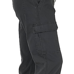 Wrangler Authentics Men's Relaxed Fit Stretch Cargo Pant, Anthracite Twill, 34W x 30L