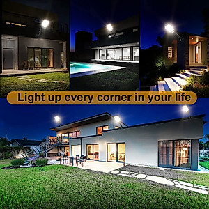 WERISE 100W Solar Lights Outdoor Motion Sensor 8000 Lumens Dusk to Dawn Solar Street Light Outdoor with IP65 Waterproof 6500k Super Bright Flood Light Solar Powered for Parking Lot,Street,Backyard