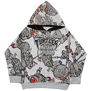Nickelodeon Teenage Mutant Ninja Turtles Mutant Mayhem Pullover Hoodie for Kids and Toddlers (Size 5/6, Grey)