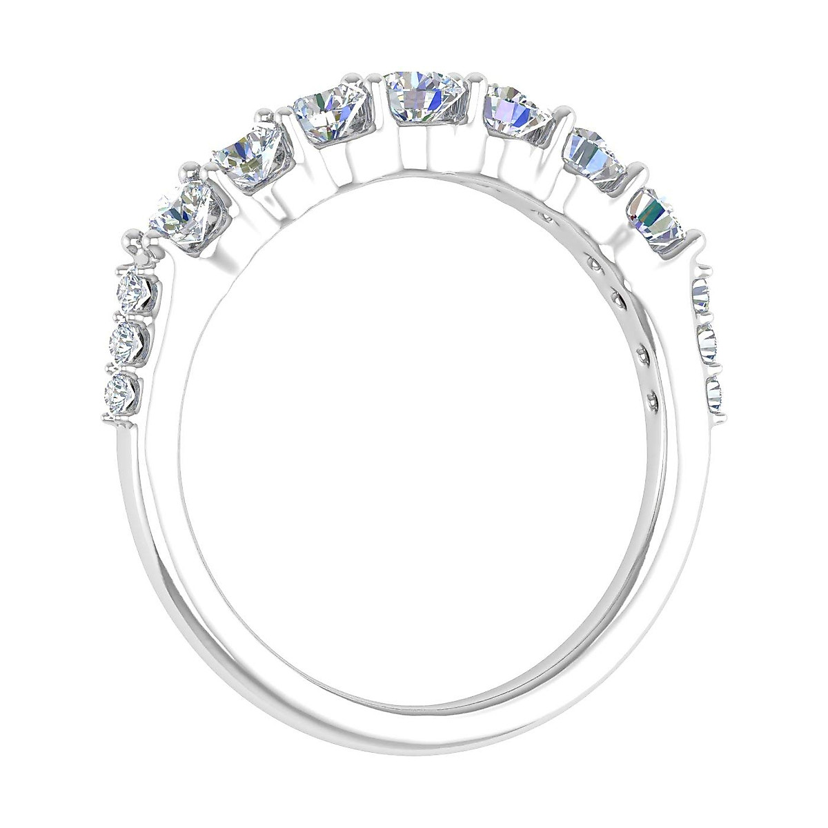 3/4 Carat Diamond Wedding Band Ring in 14K White Gold (Ring Size 8.5)