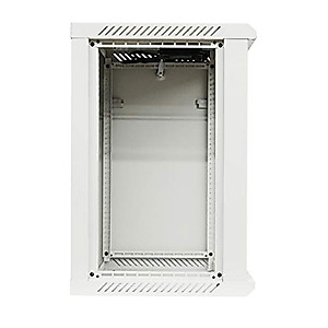 Kenuco Wall Mount Rack Server Cabinet Data Network Enclosure 19-Inch Server Network Rack with Locking Glass Door 16-Inches Deep (OFF-WHITE 12U)