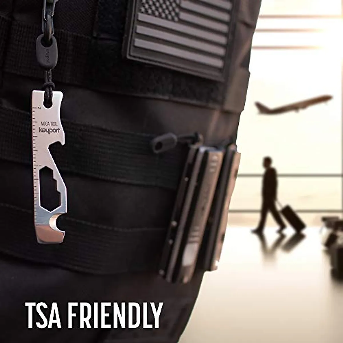 Keyport MOCA 10-in-1 Keychain Multitool | EDC Multi Tool - Prybar, Bottle Opener, Screwdriver, Box Opener, Cord Cutter & More | TSA Friendly Key Tool | Stainless Steel | Keyport Pivot Compatible