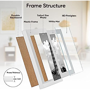 Nacial 11x14 Picture Frames, White Picture Frame, Photo Display 8x10 with Mat and 11x14 without Mat, Horizontal and Vertical Formats for Wall and Tabletop