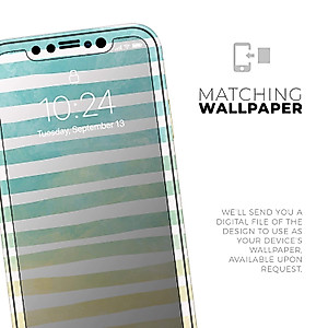 Design Skinz Green Watercolor Ombre Stripes - DesignSkinz Protective Vinyl Decal Wrap Skin Cover Compatible with The Apple iPhone XR (Full-Body, Screen Trim & Back Glass Skin)