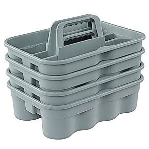 Doryh 4 Pack Easy to Carry Cleaning Caddy, Gray Caddy for Cleaning Products