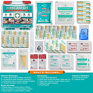 General Medi 110 Pieces Small First Aid Kit - HardCase First Aid Box - Contains Premium Medical Supplies for Travel, Home, Office, Vehicle, Camping, Workplace & Outdoor