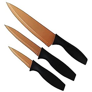 3 pc Copper Coated Knife Set