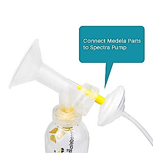 PumpMom Backflow Adapter for Spectra S1, Spectra S2 Pump to Use Most Medela Flanges and Bottles; Connects Between Medela Breastshield and Spectra Backflow Protector (Pumpmom Flange Adapter)