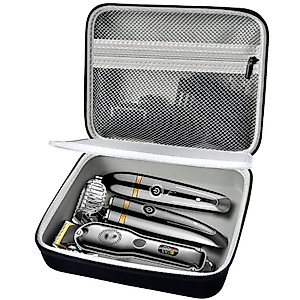 Case Compatible with EHJYO/ for Suttik/ for Karrte/ for Hatteker/ for Andis/ for Oster Hair Clippers Kit for Men, Beard Trimmer Organizer Storage Holder for Professional Cordless T-Blade, Hair Cutting Grooming Kit and Accessories (Bag Only)