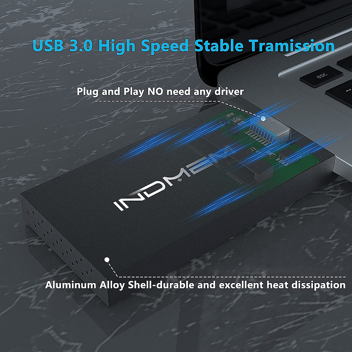 INDMEM mSATA to USB 3.0 Enclosure with 32GB mSATA SSD