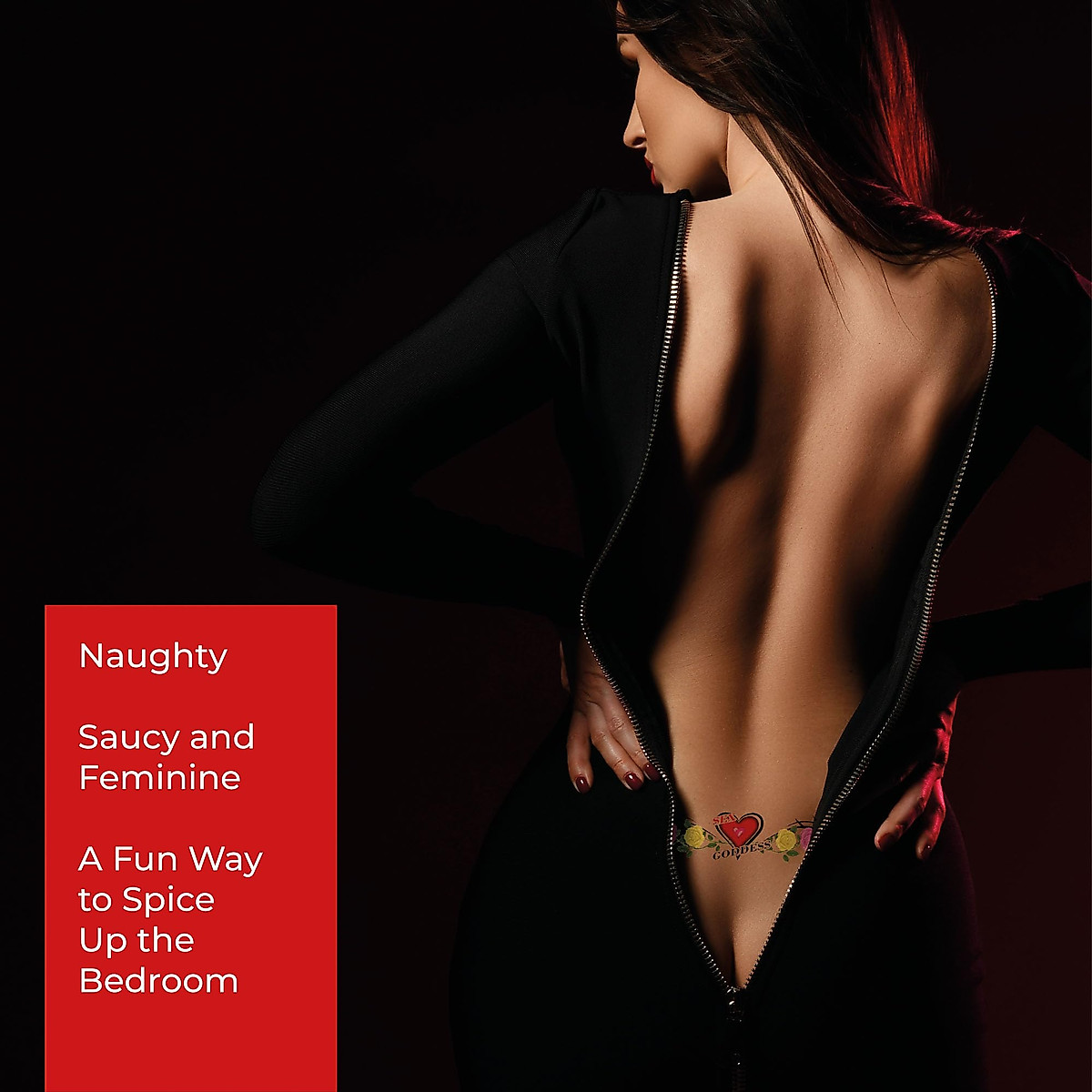 8 Extra Large Sexy Naughty Temporary Tattoos for Women Ladies - Adult Fun for Lower Back Legs Arms Stomach