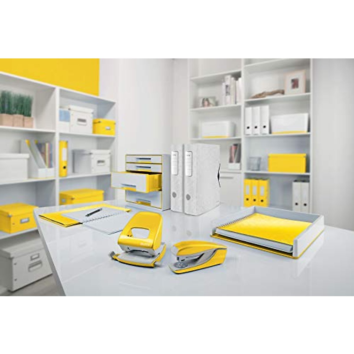 Leitz Medium Storage Cube, Yellow, Click and Store Range, 61090016