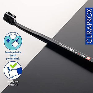 Curaprox Black is White Duo, Ultra-Soft Toothbrush, Black and White, Pack of 2
