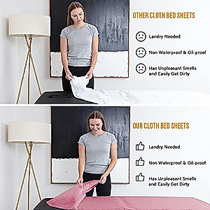 50Pcs Disposable Bed Sheets Massage Table Sheet Waterproof Bed Cover Non-Woven Fabric for Spa Beauty Salon Hotels 31"X 71", Pink