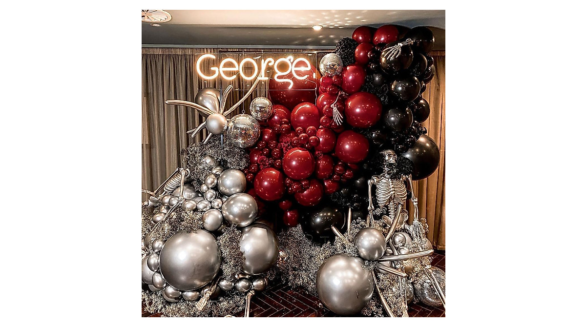 Black Red Silver Balloon Garland Kit for Parties and Celebrations