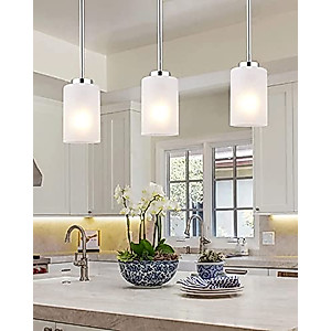White Frosted Glass Shade Replacements 4 Packs, Elegant Glass Lamp Shade Covers Cylinder Glass Globe with 1-5/8-inch Fitter Glass Light Fixture Shade for Pendant Light Chandelier Wall Sconces