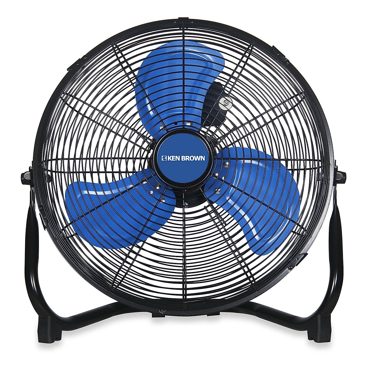 KEN BROWN 14 Inch High Velocity Floor Fan 3-Speed 360° Adjustable Tilting Powerful Airflow for Home,Residential Use, Blue
