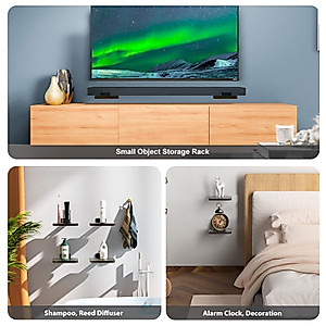 Universal Soundbar Wall Mount for Samsung, Bose, Polk Audio, Sonos Arc, JBL, Sony, Vizio, LG, TCL, Roku, Onn, Philips, Yamaha Soundbar Wall Mount Bracket Floating Shelves, with Hardware Kit