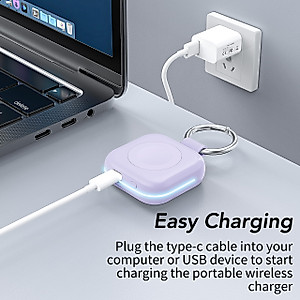 Portable Travel Charger for Apple Watch Series 8,Wireless iWatch Charger 1200mAh Power Bank with Charging Cable, Purse Keychain Smart Watch Charger for Apple Watch Series 9/8/7/6/SE/5/4/3/2/1/UItra