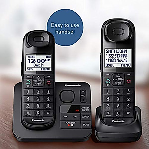 Panasonic KX-TGL432B Dect_6.0 2-Handset Landline Telephone, Black