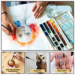 Brusarth Detail Paint Brushes Set, 16pcs Miniature Paint Brushes for Fine Detailing, Art Painting, Micro Detail Paint Brush for Acrylics, Oils, Watercolors, Paint by Number, Figurine, 40k