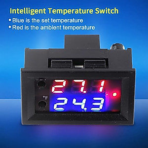 DC 12V All Purpose Digital Temperature Controller Thermostat with Sensor Programmable Dual Color LED Display Monitor