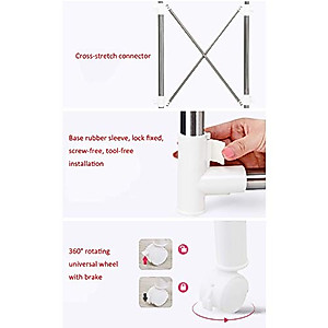 Drying Rack Stainless Steel Outdoor Telescopic Floor Balcony Folding Indoor Three-bar Drying Quilt Outdoor Windproof Clothes Pole FANJIANI