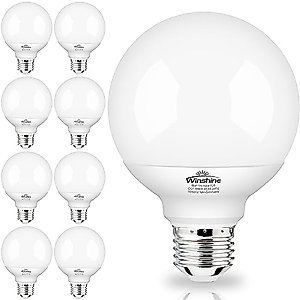 winshine 8 Pack E26 LED Globe Light Bulbs, 3000K Soft White 40W Equivalent 120V Bathroom Light Bulbs, G25 Vanity Light Bulb for Bathroom Makeup Mirror, Bedroom Lights CRI85+, 550LM, Non-dimmable