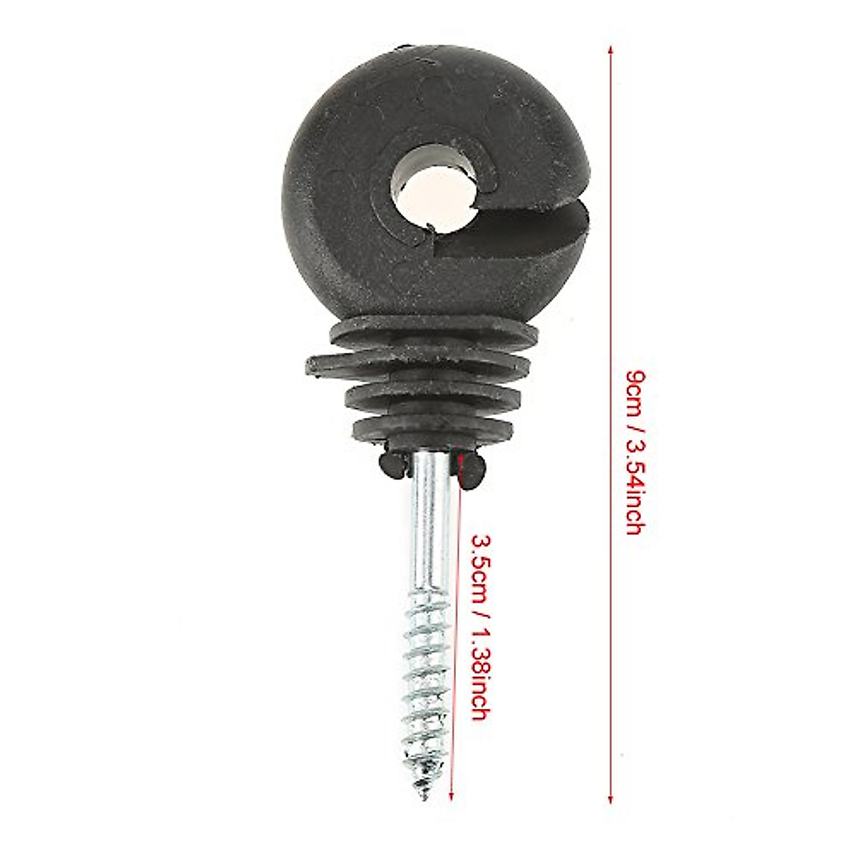 Ueohitsct 50 Pcs/Set Black Screw In Ring Insulators Electric Fence Accessories For Wood Post