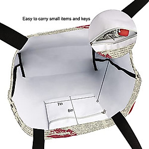 ALAZA Newspaper British Flag Retro Canvas Tote Bag for womenLarge Women Casual Shoulder Bag Handbag,Shopping Grocery Cotton Bag Reusable,Multipurpose,Heavy Duty For Outdoors Weekender Travel