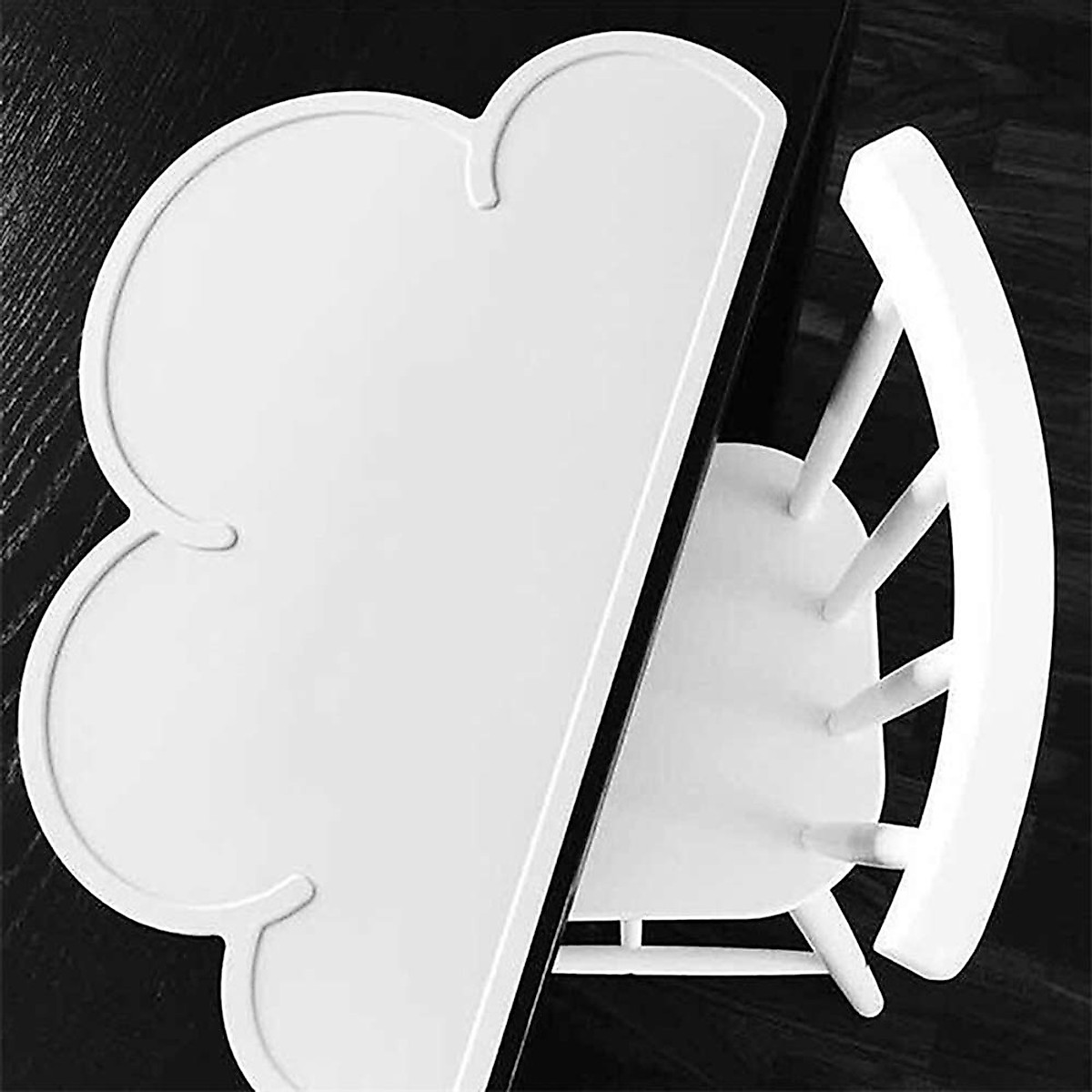 Kids Placemat - Silicone Cloud Shape Non Slip Waterproof Placemat for Kids Baby Toddlers, Portable Food Mat BPA Free Reusable Placemats for Travel and High Chairs-Easy to Clean and Roll Up (White)