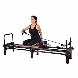 Stamina Products AeroPilates Reformer 651 Whole Body Resistance Workout Machine for Home Gym with 10 Inch Stand and Foldable Frame with Wheels