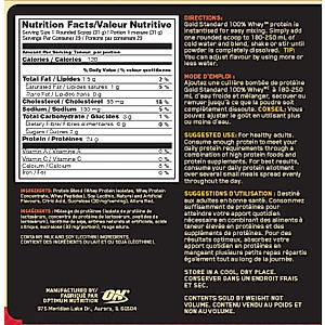 Optimum Nutrition Gold Standard 100% Whey Protein Powder, Delicious Strawberry, 2 Pound (Packaging May Vary)