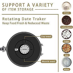 malmo Coffee Canister,Airtight Coffee Container with Date Tracker Lid, Stainless Steel Canister for Kitchen Food Storage 9oz, Black (22, Cylinder, 1, KF) (BK 9oz)