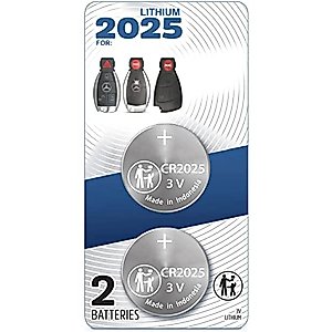 (2 Pack) CR2025 2025 Remote Key FOB Battery OEM Replacement for Mercedes Benz MB 1995-2015 IYZ-3312 IYZ3312 IYZDC and P/N’s: 5WK47283 20490562029999 20490511049999 – (2, 3 or 4 Button Remotes)