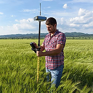 AdirPro 3-Position Snap-Lock Rover Rod – 2m Aluminum GPS Pole – 1 Piece Design with Outer GT Graduations for Land Surveying & Engineering - RTK GPS/GNSS Accessory (Yellow)