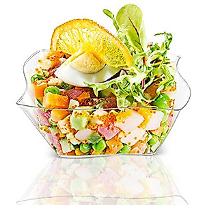 Lawei 100 pack 5 oz Mini Dessert Cups with Spoons - Mini Dessert Plates Disposable Bowls for Chocolate Desserts, Appetizers, Dessert Samplers, Dessert Shot Glasses & More