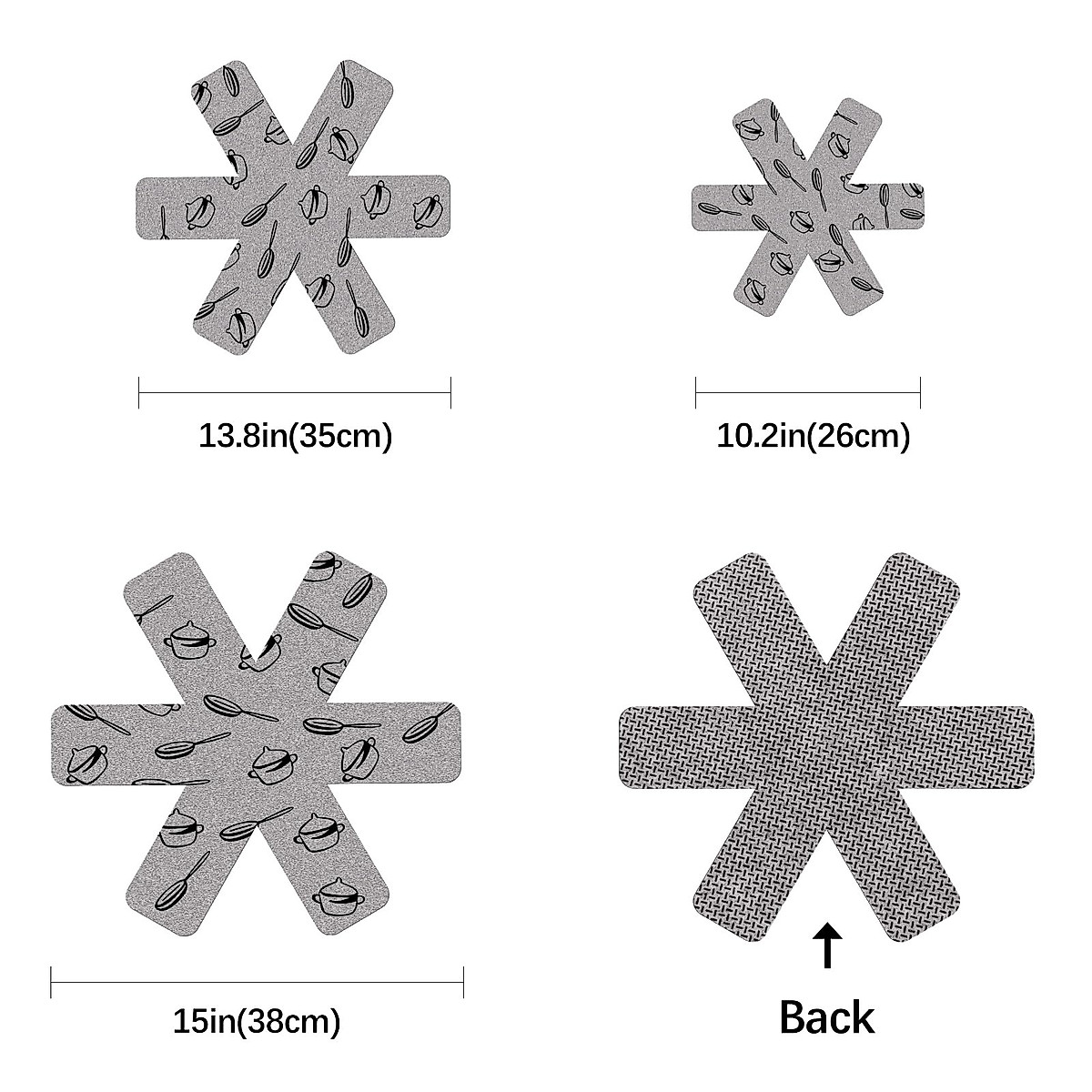 12 PCS pan Protectors for Stacking,Set of 3 Different Size 11/14/15 inches，pan separators Protectors，Pot Pads Anti-Slip to Avoid Scratching or Marring When Stacking