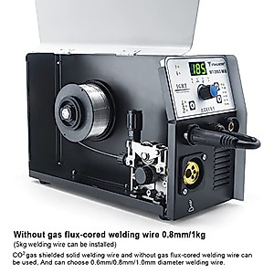 S STAHLWERK 185A Mig Welder 3 in 1 Flux MIG/Solid Wire/Lift TIG/Stick Welder 110V/220V Dual Voltage Gas/Gasless Welding Machine, White