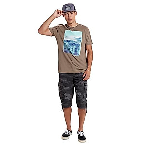 UNIONBAY mens Cordova Belted Messenger - Reg and Big Tall Sizes Cargo Shorts, Black Camo, 40 US