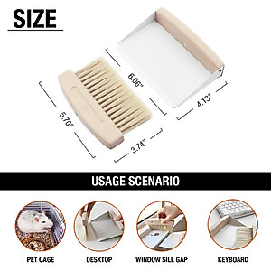 SanmooAio Mini Broom and Dustpan Set,Dust Pan and Brush Set,Small Broom for Cars,Tables,countertop,pet Cages