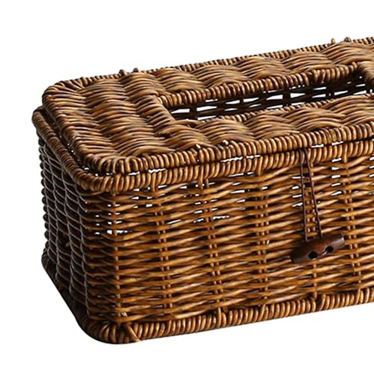 IEUDNS Paper Holder Dispenser Facial Tissuecase Dispenser Container Vintage Style Removable Tissue Holder Tissue Box for Bathroom, Deep Brown