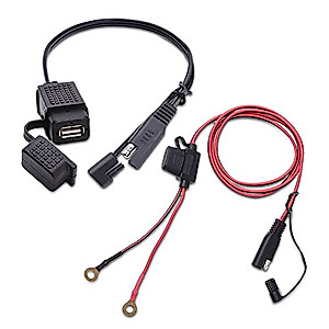 MICTUNING SAE to USB Cable Adapter Waterproof USB Charger Quick 2.1A Port with Inline Fuse for Motorcycle Cellphone Tablet GPS and More